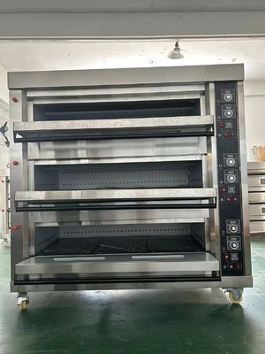 9-Tray Gas Deck Oven With 0.3KW Power Heavy Duty Commercial Kitchen ...