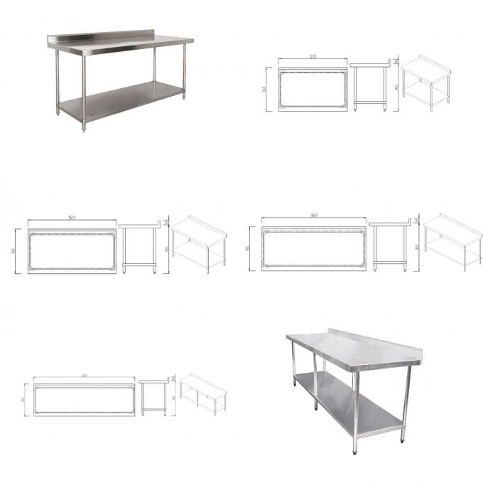 Adjustable Commercial Hotel Equipment Kitchen Stainless Steel Woking Table